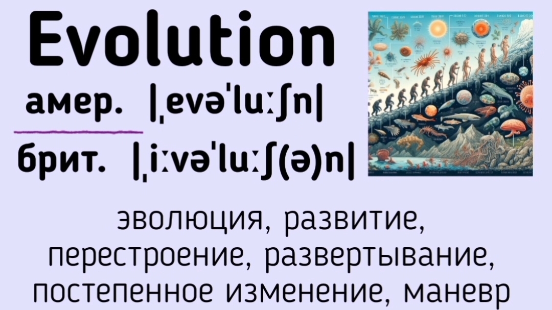 Слова с разным произношением в британском и американском английском👉evolution, fragile