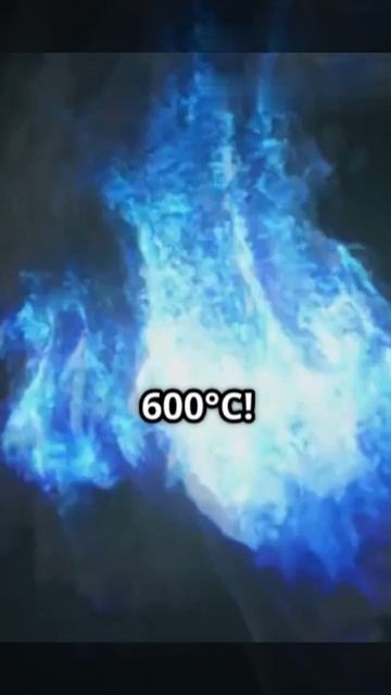 A volcano with blue lava