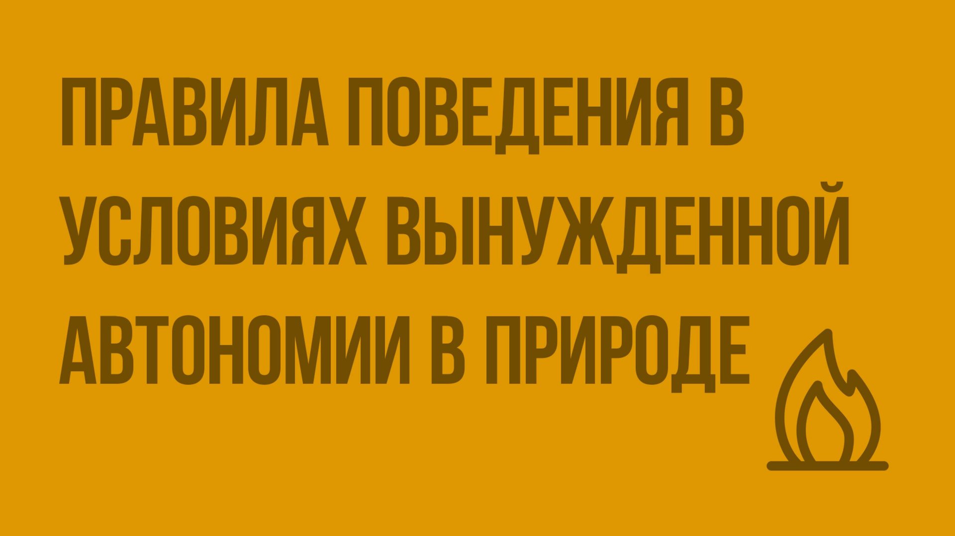 Правила поведения в условиях вынужденной автономии в природе. Видеоурок по ОБЖ 10 класс