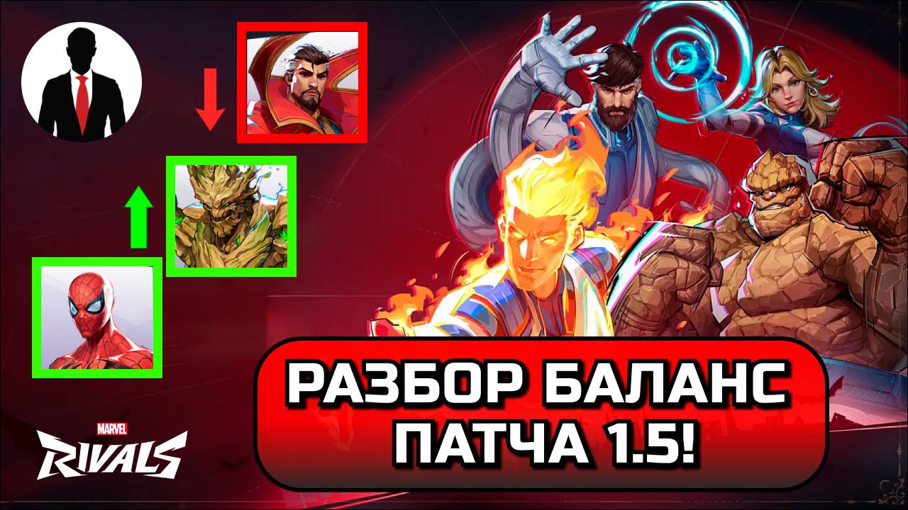 Marvel Rivals РАЗБОР БАЛАНС ПАТЧА 1.5 БАФ ЧЕЛОВЕКА ПАУКА, ВЕНОМА, КАПИТАН АМЕРИКА