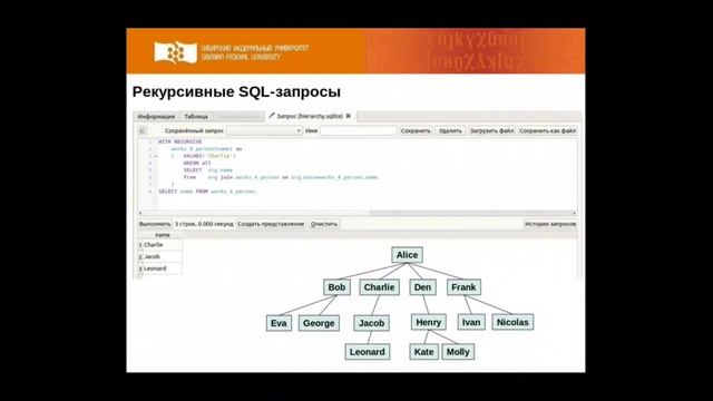 8-13 Пример CTE-запроса к иерархическим данным (5 мин)