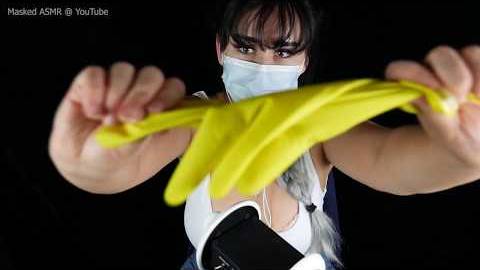 Masked ASMR Latex Gloves ASMR Ear Attention
