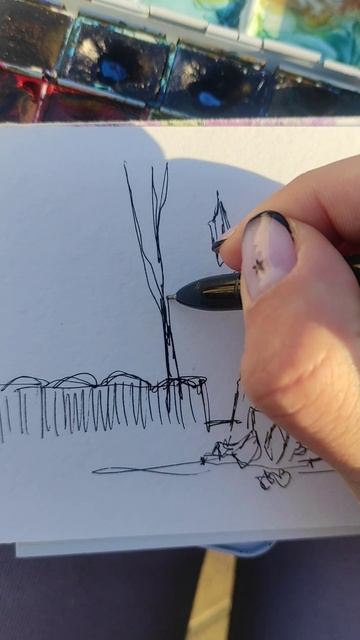 Тамань в акварели: памятник Черноморским казакам-переселенцам