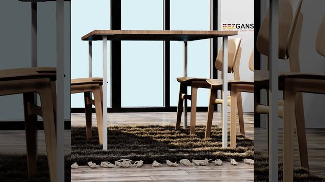 NL-8205025W Ножка прямая  прямоуг 820х50х25 (4 шт), Белый