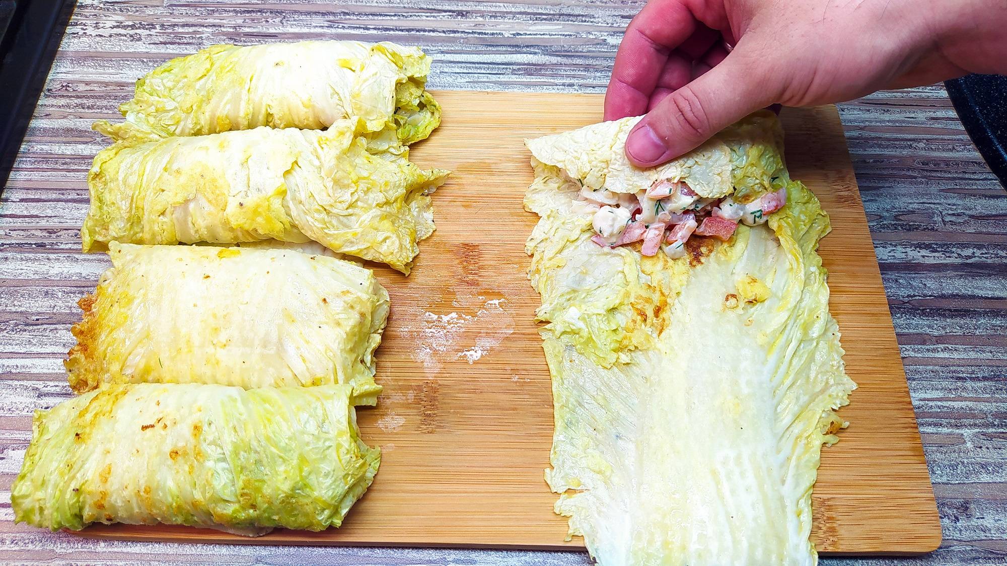 Выкладываю начинку на пекинскую капусту! Вы еще не пробовали такую закуску!