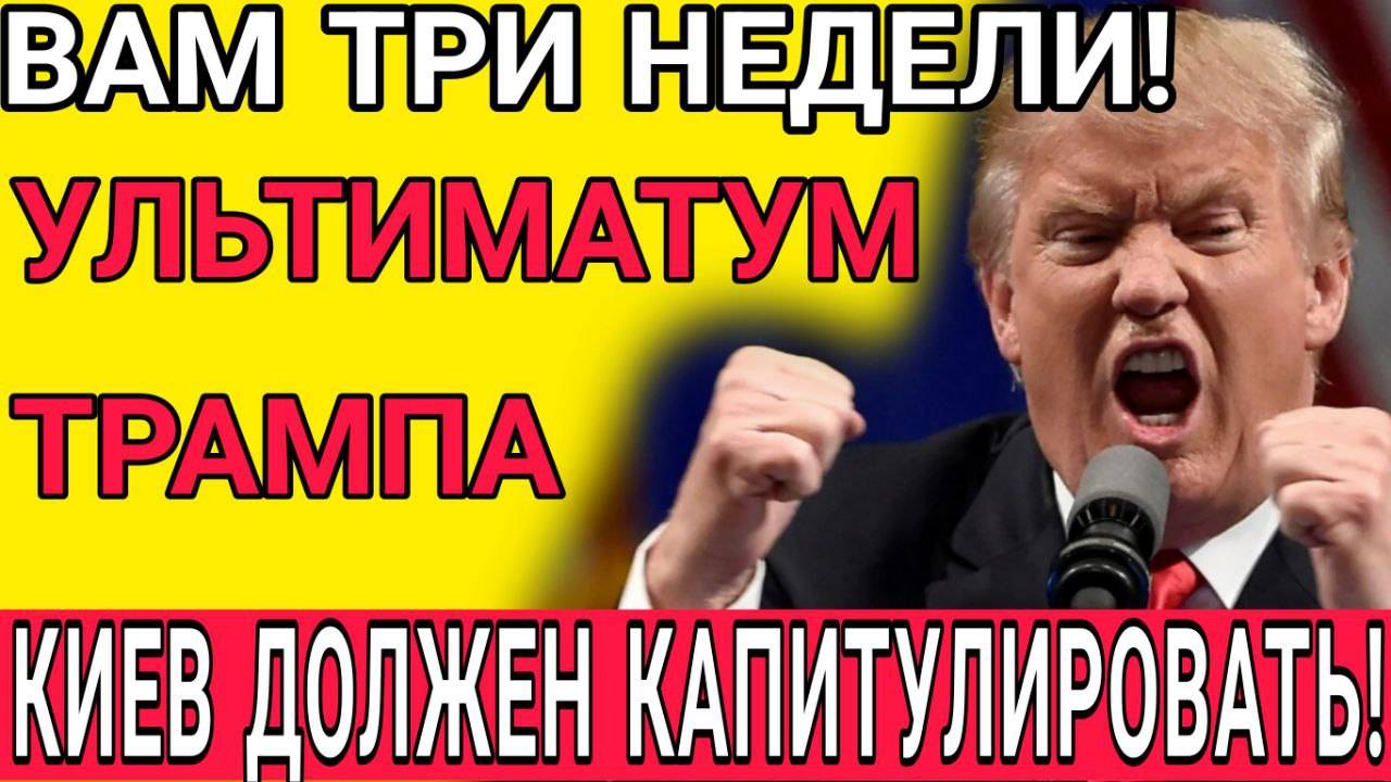 🚨 ТРАМП в ярости Киев должен КАПИТУЛИРОВАТЬ, а Брюссель — готовиться! 🤯