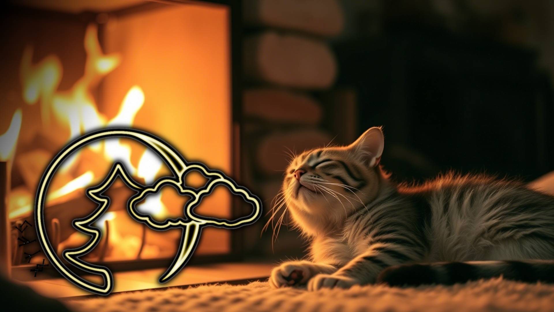 Мурлыкающая Кошка У Камина ✨ Исцеляющий Релакс для Глубокого Сна и Уюта 🔥🐾A purring cat, fireplace