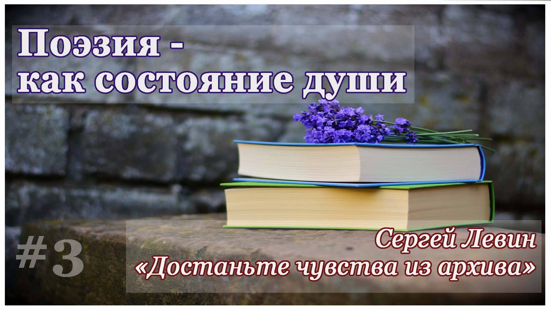 Поэзия – как состояние души. Сергей Левин "Достаньте чувства из архива"