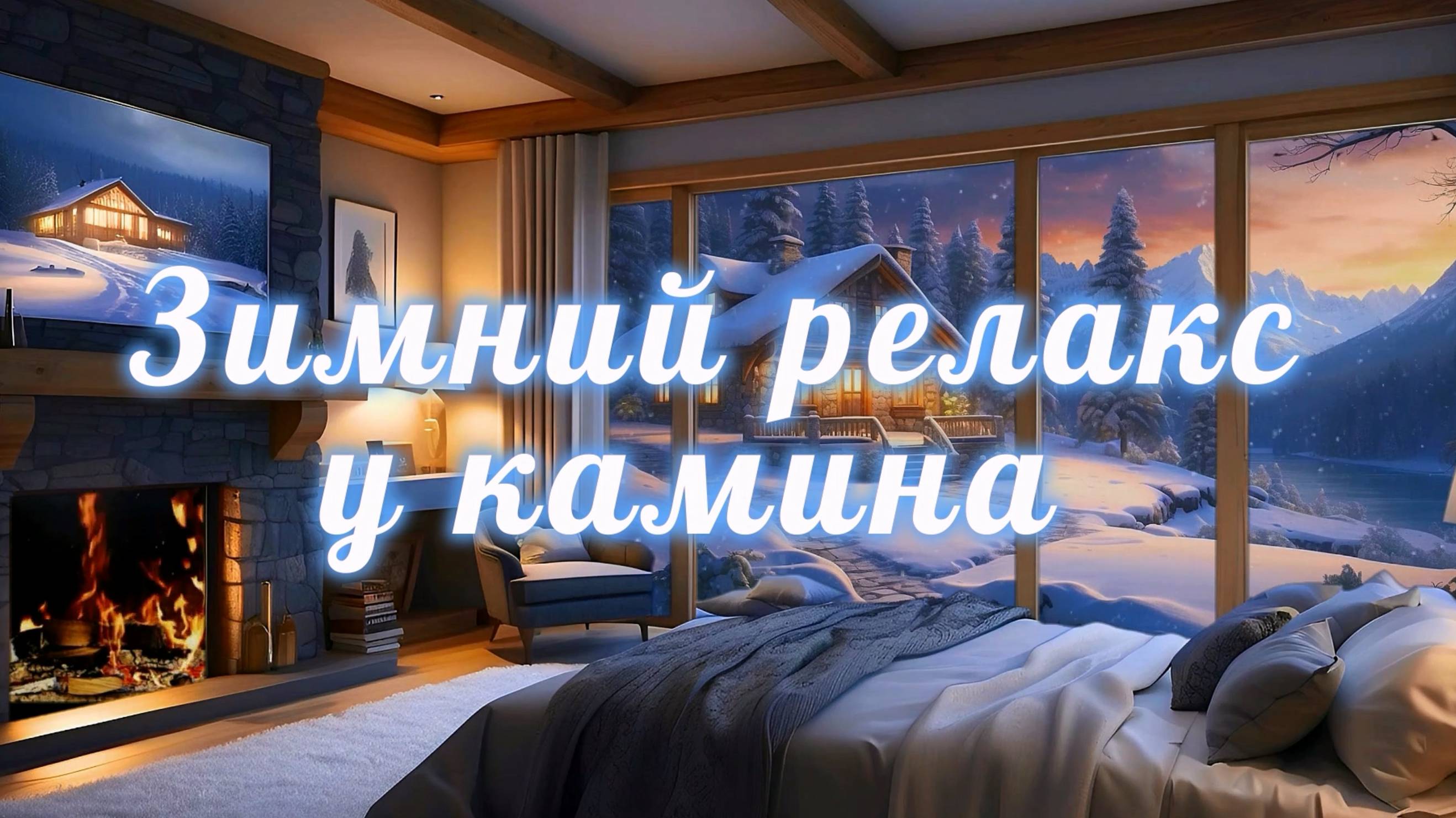 Идеальный фон для сна: звуки потрескивающих дров, шум вьюги и фоновые звуки. Ambient Sounds ASMR.