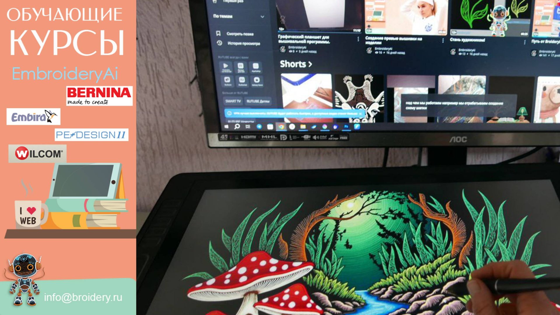 Графический планшет для вышивальной программы.