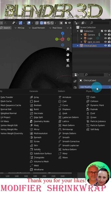 Modifier ShrinkWrap #blender
