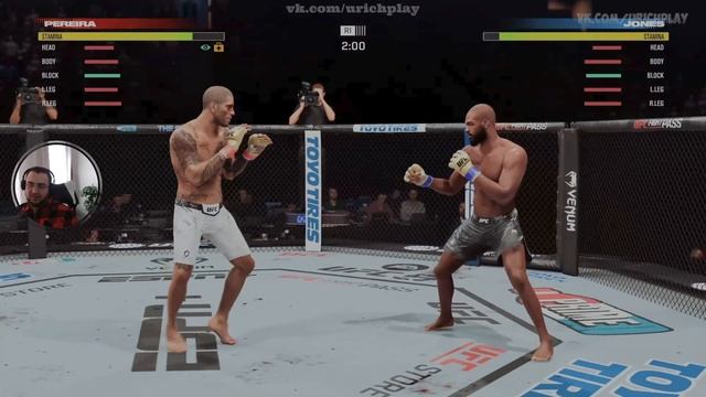 Перейра против Джонса лёгкий, тяжелый и легендарный бот | Учусь играть в UFC5