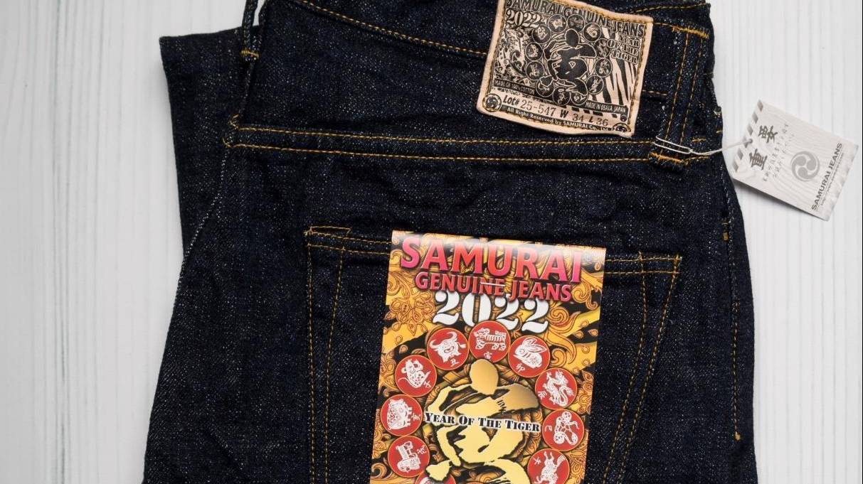 Samurai, 380 долларов -Япония-2022-год Джинсы прямого кроя с нулевым разрезом, S5000VX17oz-22TR 36
