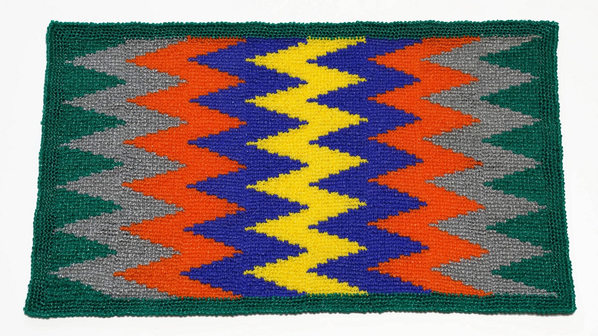 Коврик тунисским крючком зиг-заг.