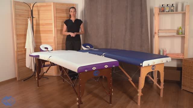 Массажный стол переносной с деревянной рамой Med-Mos JF-AY01 (2-х секционный)