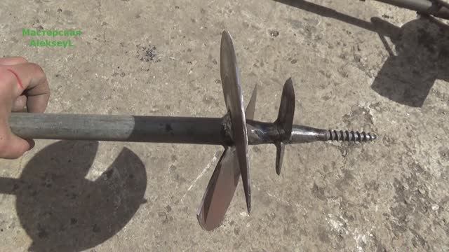 Бур и разбуриватель для ручного бурения Ø 200 мм.  Размеры. / Homemade earth auger  Earth drill