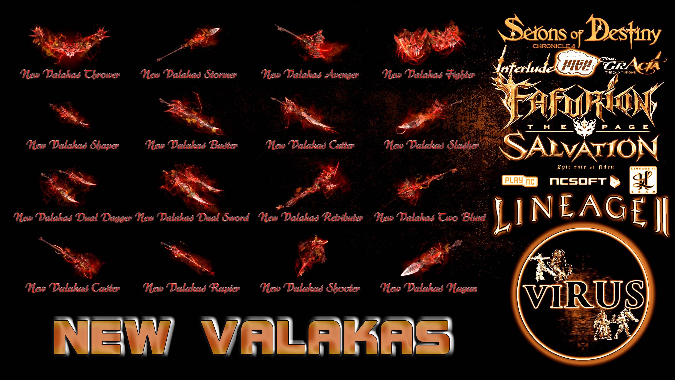 Full Set of New Valakas Weapons. LINEAGE II. Any Chronicles ◄√i®uS►