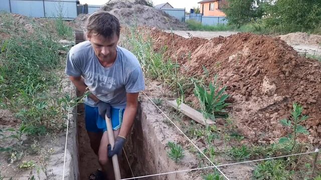 #5 #стройка2021,как выравнить дно траншеи под фундамент