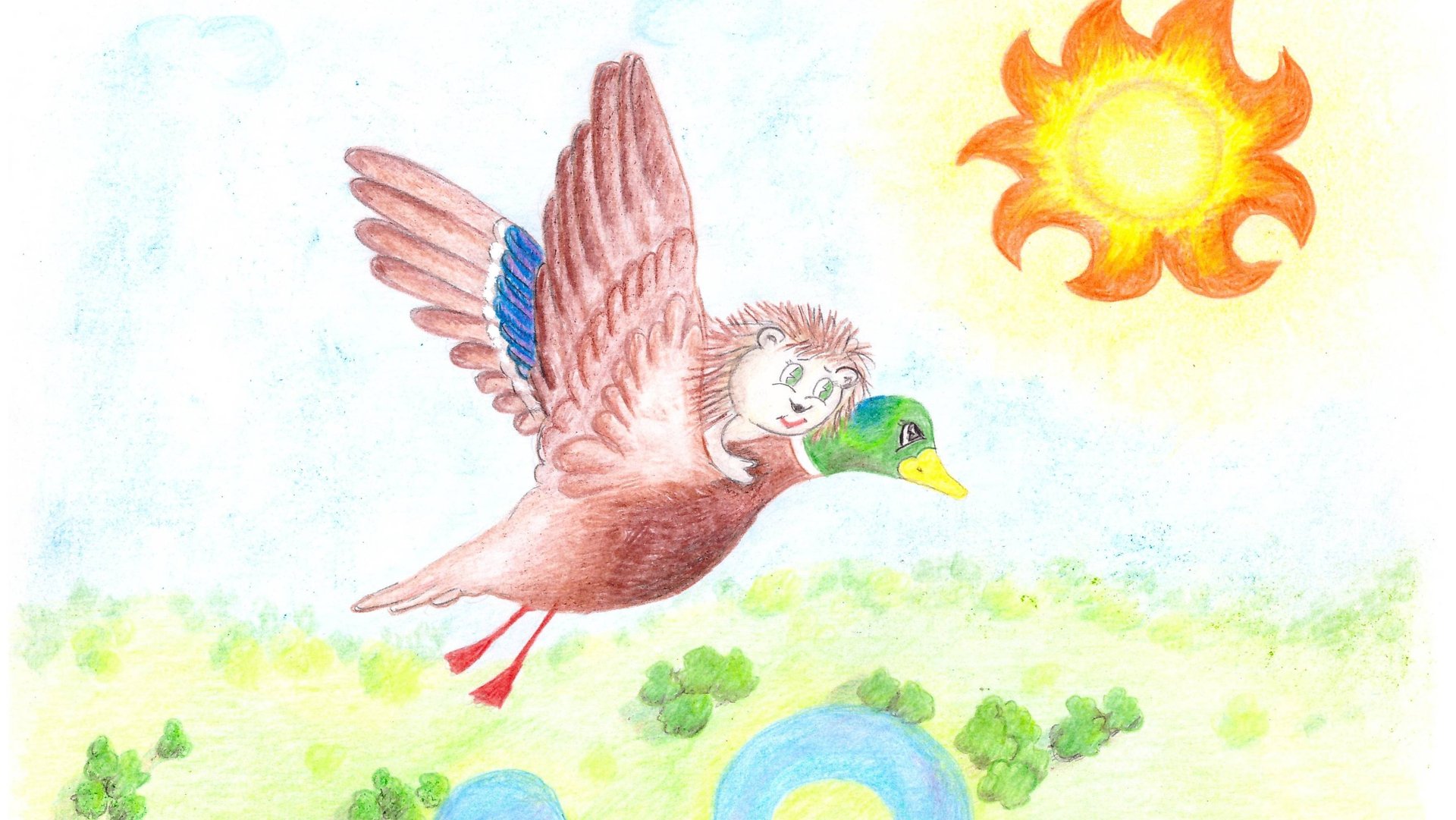 Вторая сказка про Ёжика "Как летать без крыльев" Автор Лидия Жиглова. Рисунок Елены Пасечник