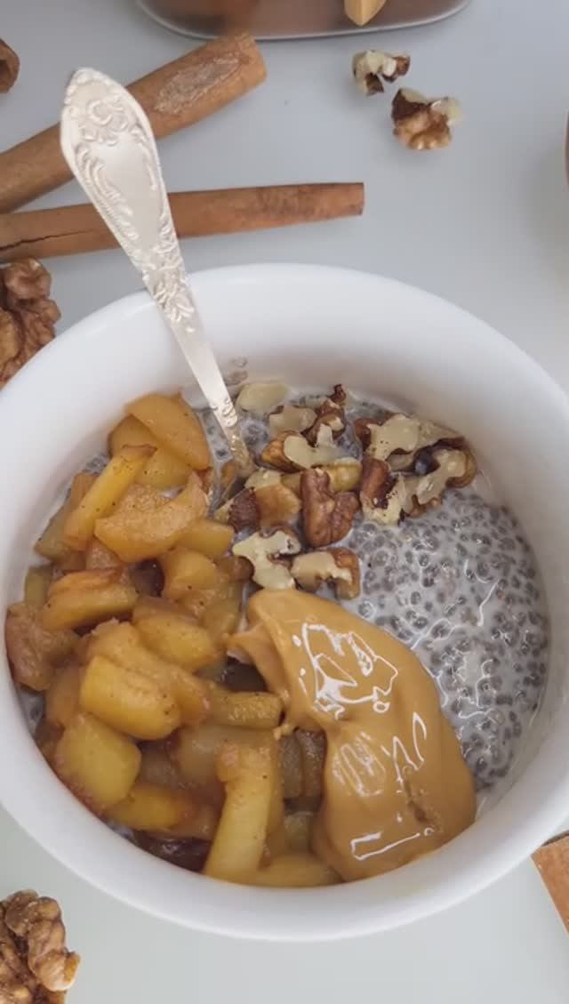 Завтрак пп с карамельными яблоками