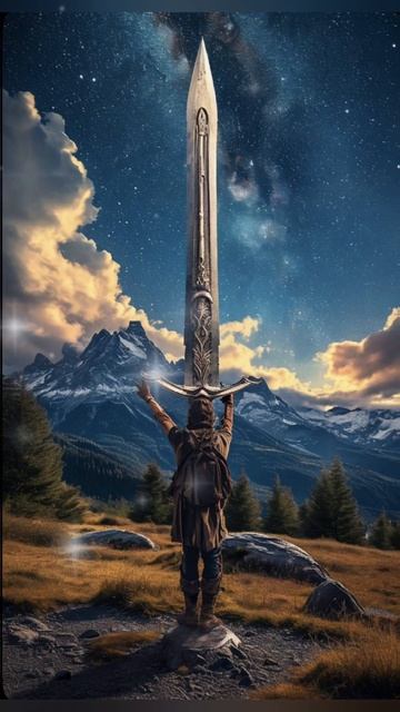 Человек / Меч / Небо / Шедеврум / Подборка