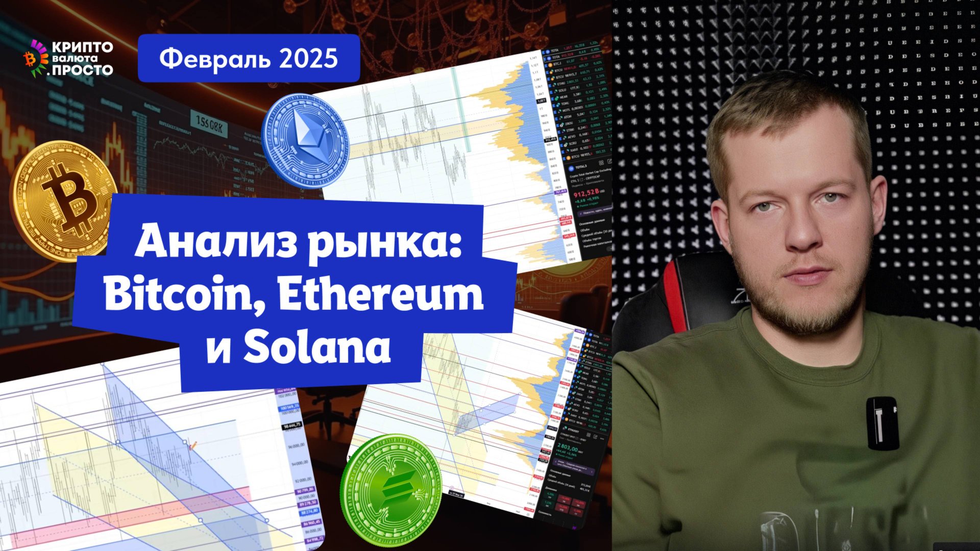 Анализ крипто-рынка: Bitcoin, Ethereum и Solana. Рассказывает Илья Сдобников.