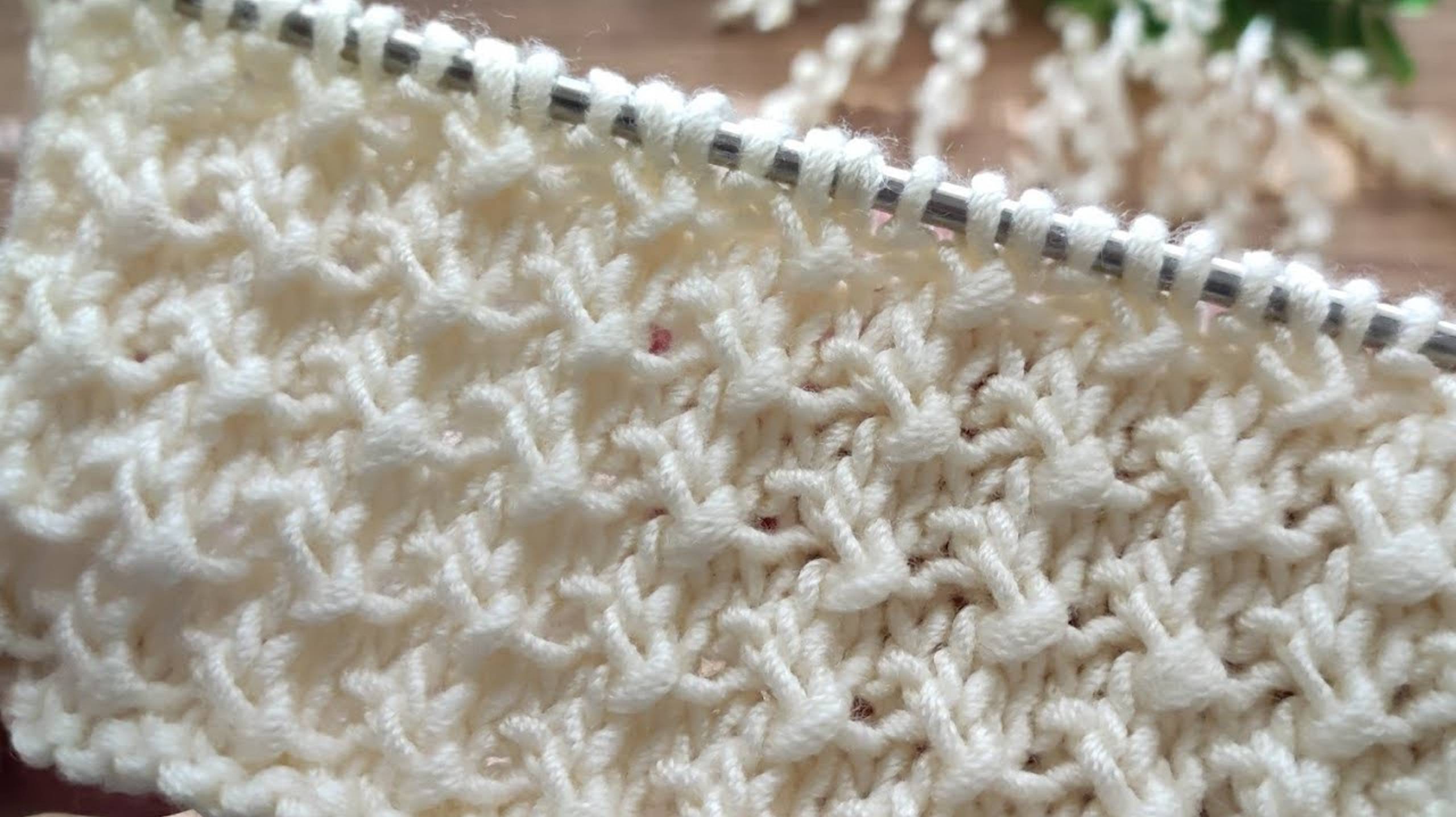 Связанный узор спицами| вязание| простой узор для начинающих