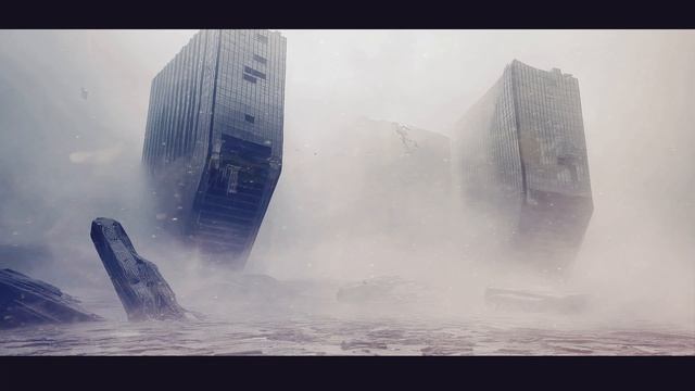 Страшная музыка без слов [видео 4К]: заставка с футуристическими зданиями, антиутопия