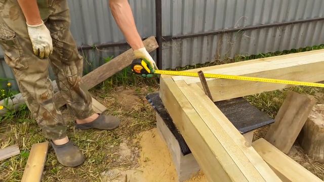 Каркасный сарай.  Обвязка в три доски. Часть 2.