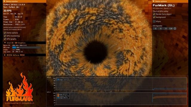 ✅ Test in Furmark ALEXVI 2.0 | MX550 | i9-12900HK | Скоро в продаже!