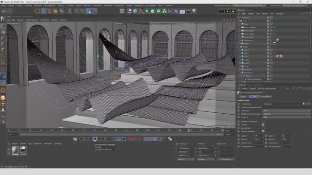 13/36 Курс Fashion creator. Деформеры Bend, Twist, Taper, Wind. Булевы операции. Cloner в Cinema 4D