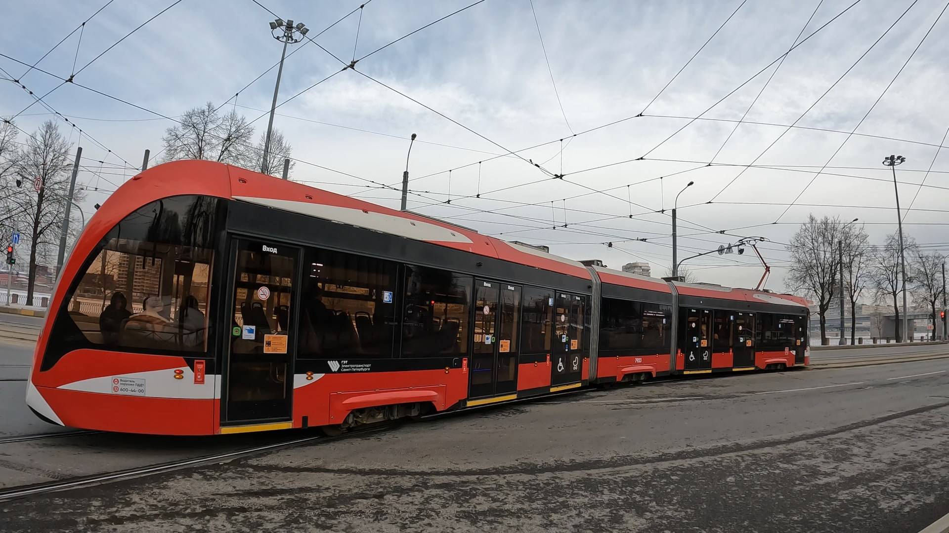 Санкт Петербург катка на Трамваях частичные  маршруты 23, 30, 65, 7, 27