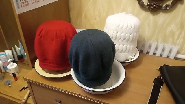 Сушка зимних шапок после стирки)))