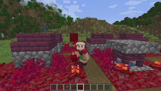 Я построил БАГРОВУЮ мини-деревню в Майнкрафт...