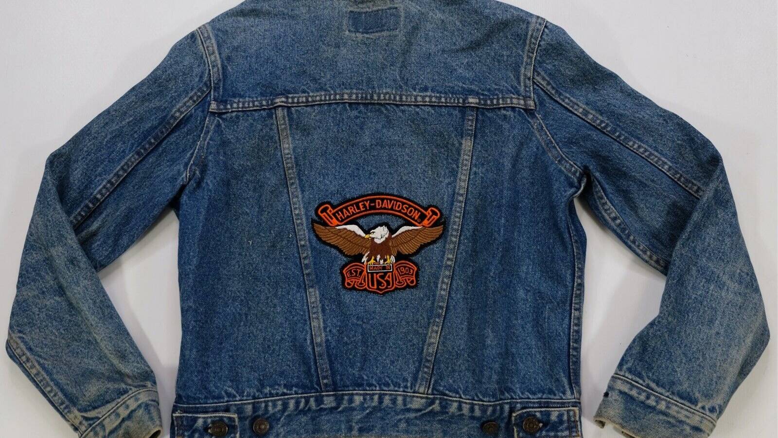 Редкое винтажное  жакет  Levi's Harley Davidson Made In USA- Eagle Denim Jean Jacket 80-х годов