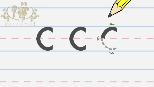 Write the letter C | Alphabet Writing lesson for children | The Singing Walrus