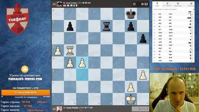 ТИТУЛЬНЫЙ_ВТОРНИК!_Играет_МАГНУС_КАРЛСЕН_и_СЕРГЕЙ_ЖИГАЛКО!_Шахматы