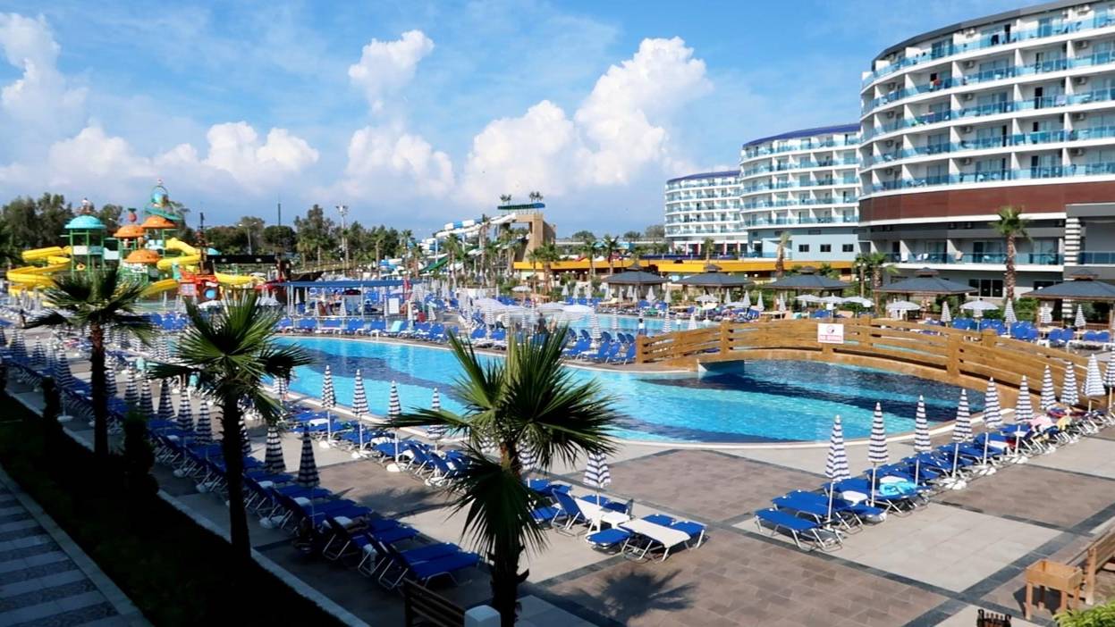 Обзор территории отеля и пляжа Eftalia Ocean 5*. ЭФТАЛИЯ Оушен Резорт. Отдых в Турции 2018!