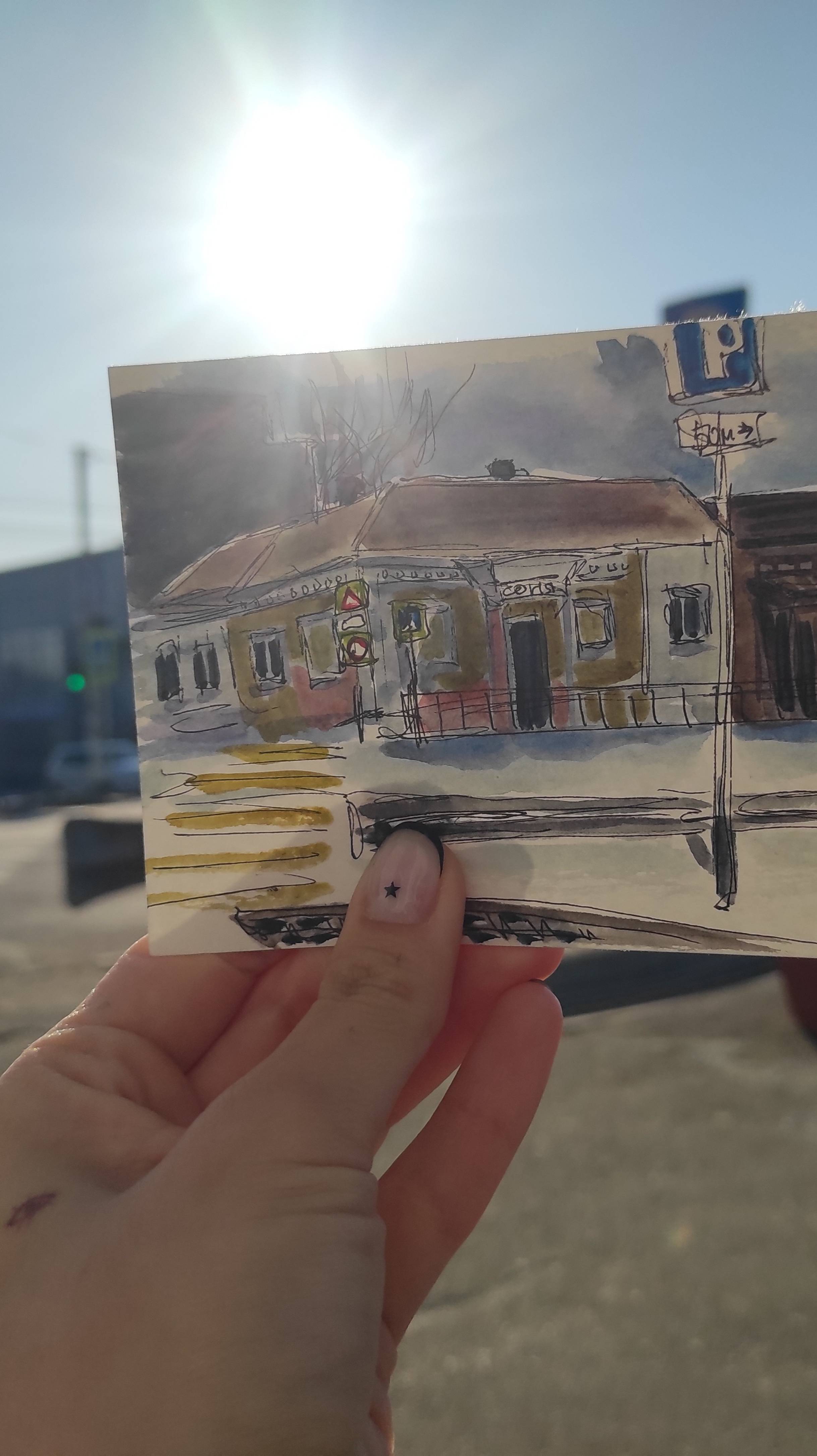 Темрюк в акварели: магазин игрушек на улице Розы Люксембург