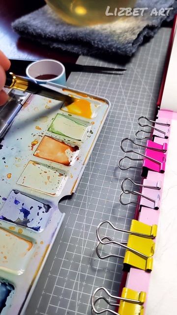 Захотелось порисовать листья🍐 #tiktok #shorts #art #painting #watercolor #lizbet #asmr