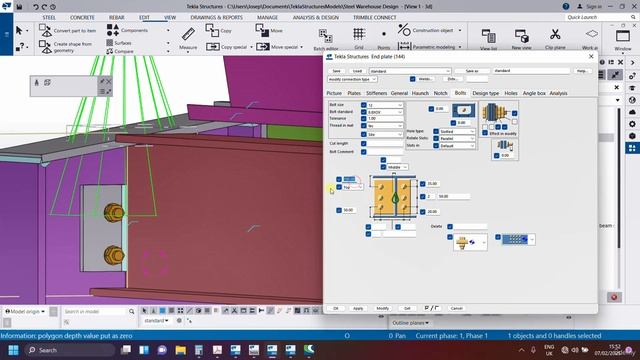3.5 -Single-Sided End Plates Connection