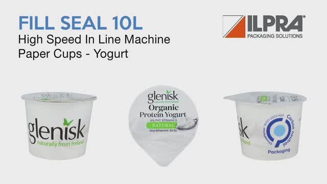 Автоматический запайщик FS 10L - йогурт в картонные стаканы
