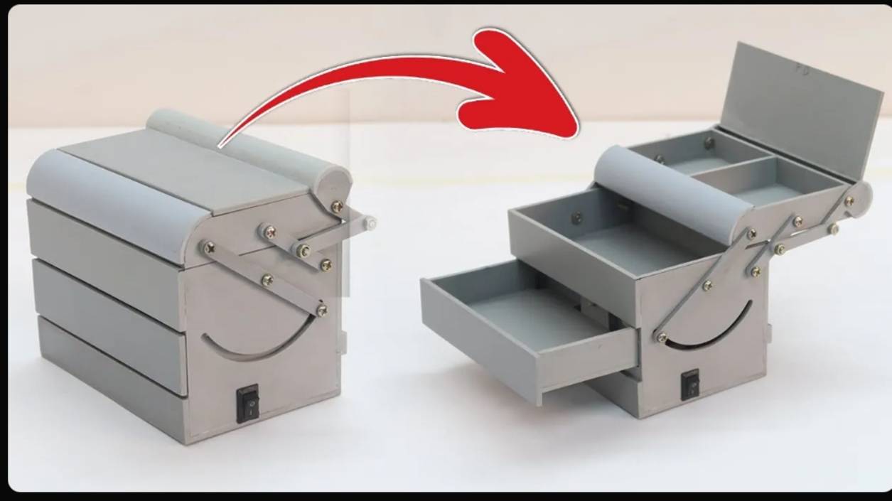 Автоматический раздвижной ящик для инструментов своими руками из ПВХ
