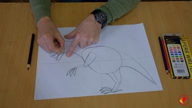 РИСУЕМ ДИНОЗАВРА | УЧИМСЯ РИСОВАТЬ ЦВЕТНЫМИ КАРАНДАШАМИ | СТУДИЯ ИЗОБРАЗИТЕЛЬНОГО ИСКУССТВА АЛЬТАИР