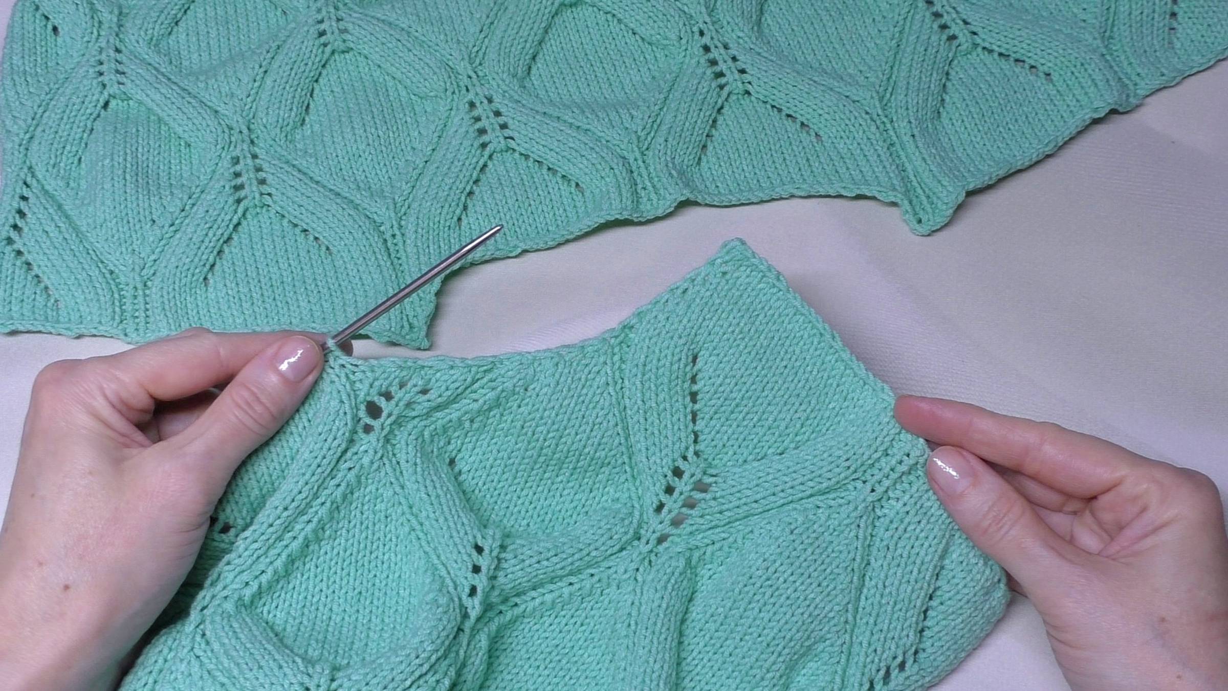 Аккуратное закрытие петель скосов плеча и горловины. Скосы плеча без ступенек и растянутых петель.