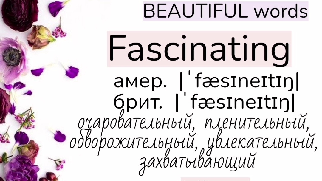 Words related to BEAUTIFUL /слова, близкие по значению к слову BEAUTIFUL (часть 2)