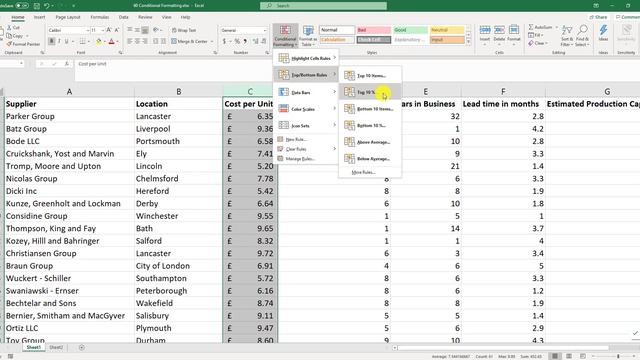 1-001. Conditional Formatting