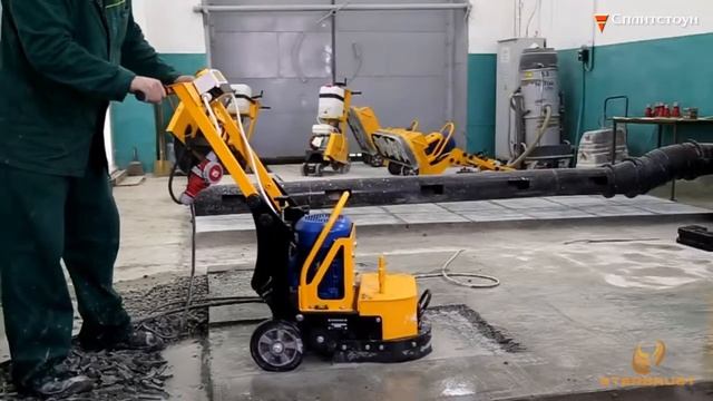 Мозаично-шлифовальные машины Сплитстоун GM122, CGM-124, MCS-615E. Углубление белонного пола