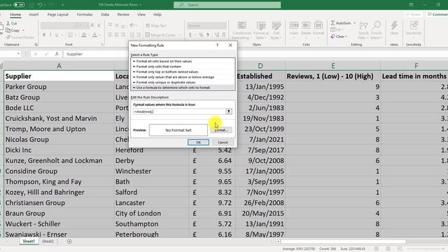 1-007. Shade Alternate Rows