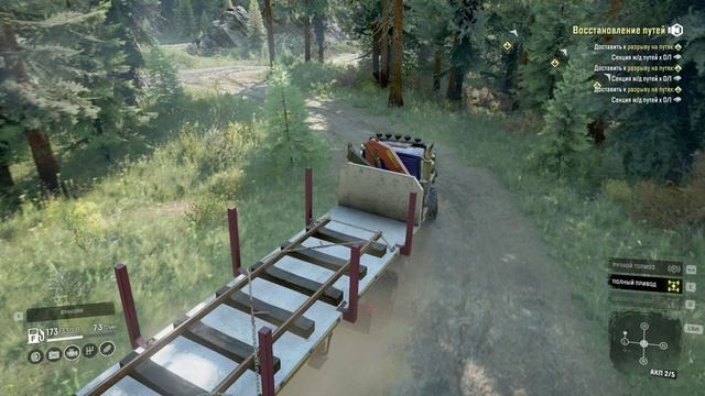 SnowRunner. Висконсин. Река Грэйнвудс. Контракт "Восстановление путей" Часть 2.